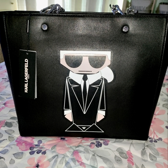 Karl Lagerfeld | Bags | Karl Lagerfeld Black Tote Bag | Poshmark